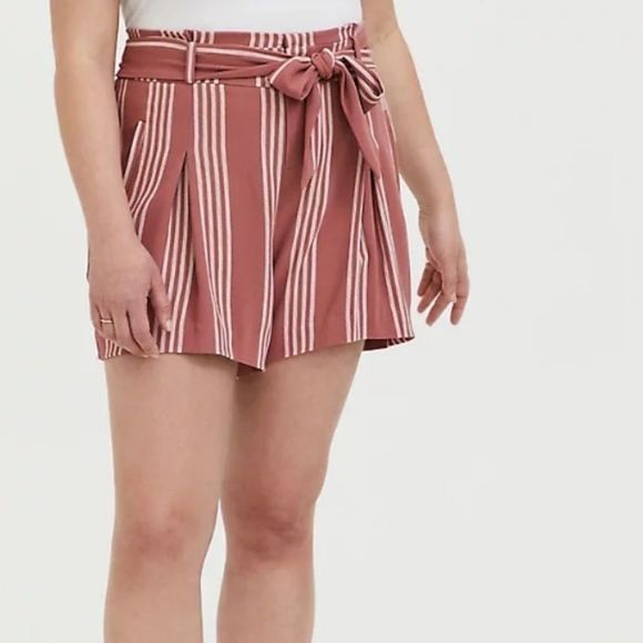 torrid | Shorts | Torrid Striped Midshort Dusty Rose Color | Poshmark